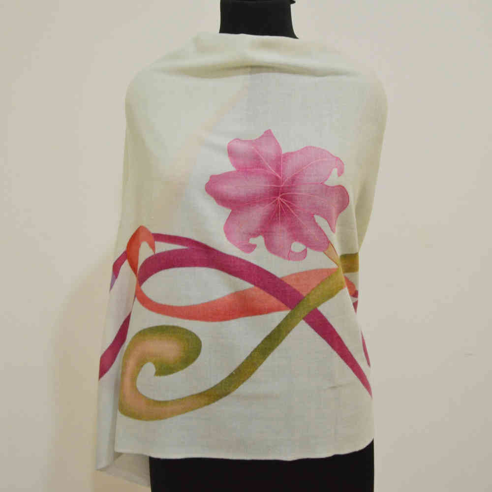 Pure Cashmere Floral Hand Painted & Embroidered | 71012 - 2 | Craft ...
