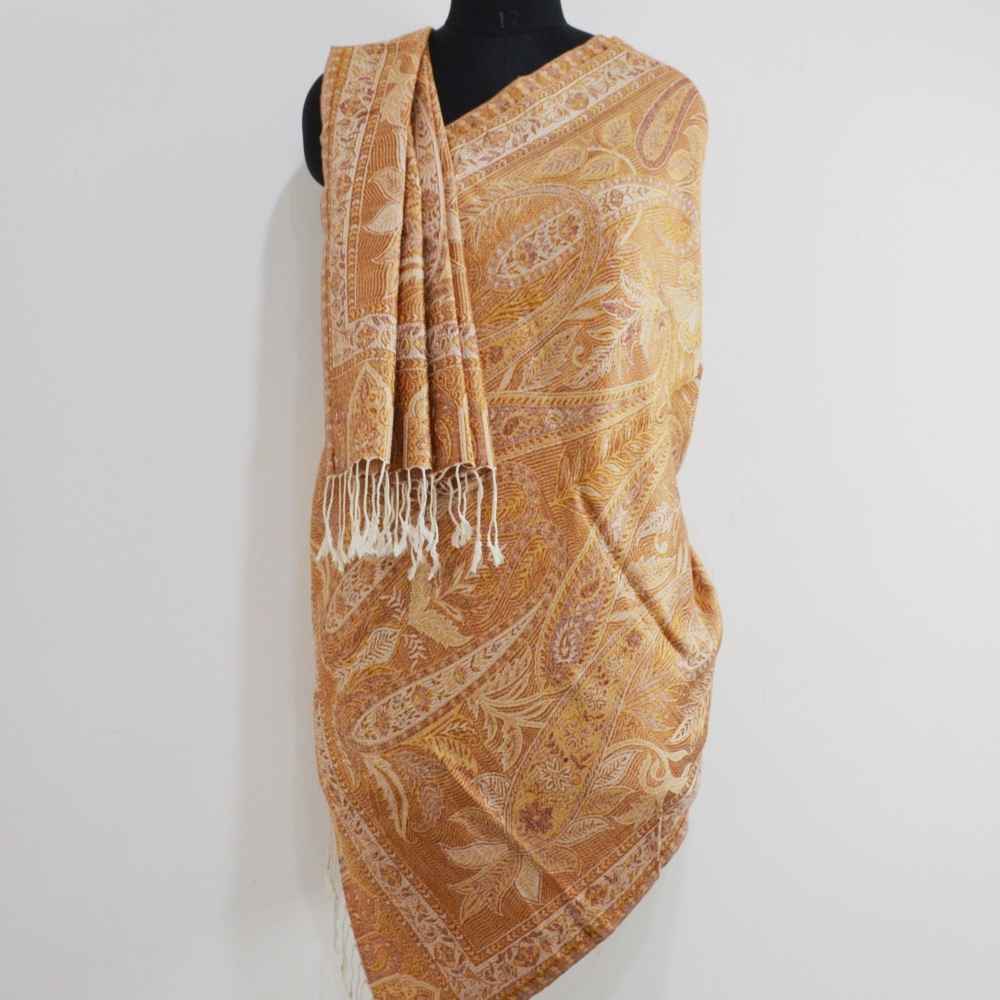 Silk Kani Gold Weave Wrap / Stole | 373051 - 3 | Craft House India